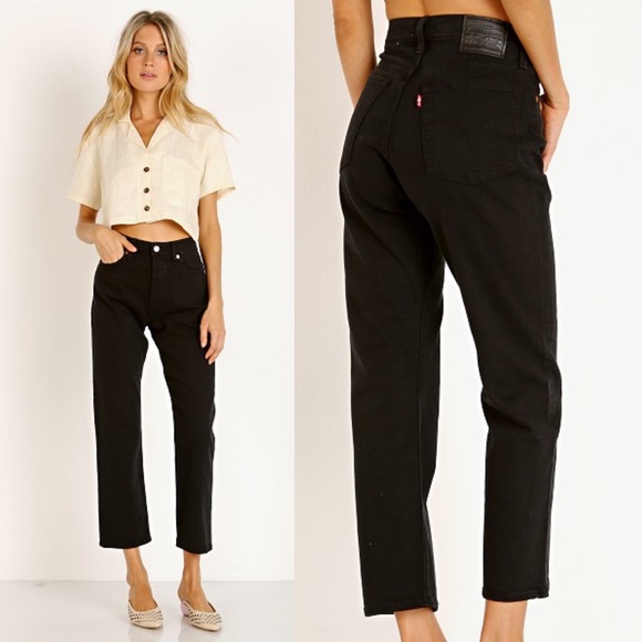 Levi's | Jeans | Levis Premium Wedgie Straight Leg Jeans Black Heart Size 26 Ankle Revolve 9s ...